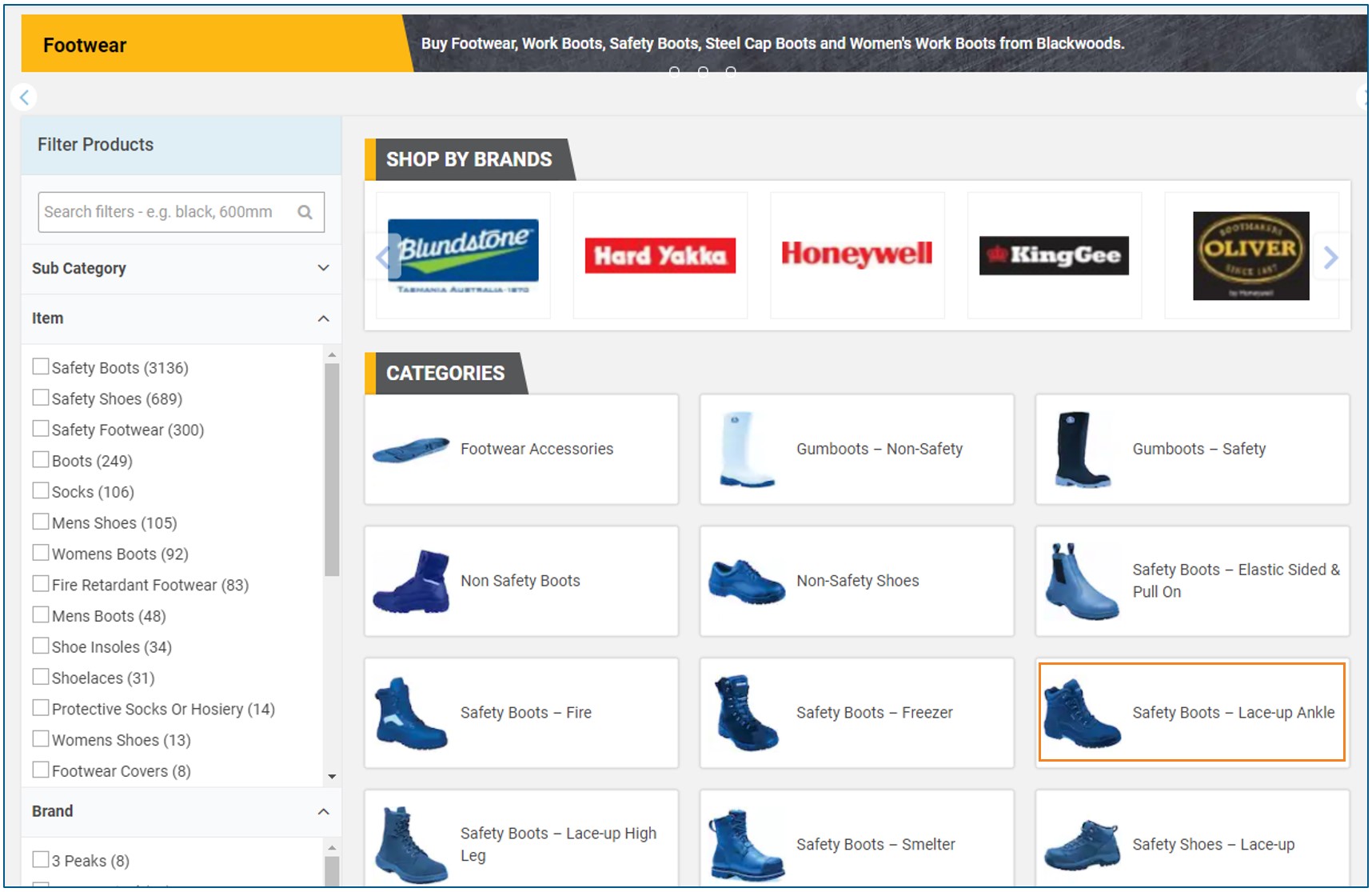 2. How to search for products | Blackwoods